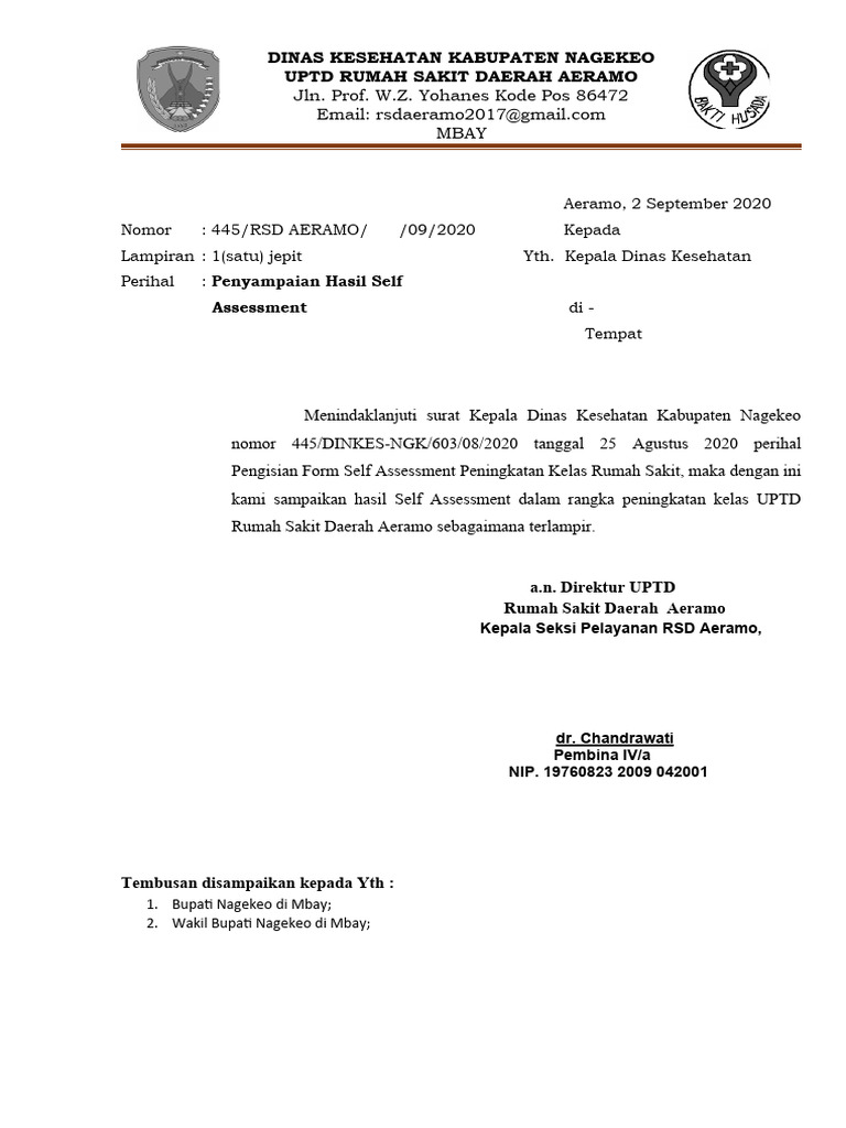 Surat Pengantar Self Assessment | PDF