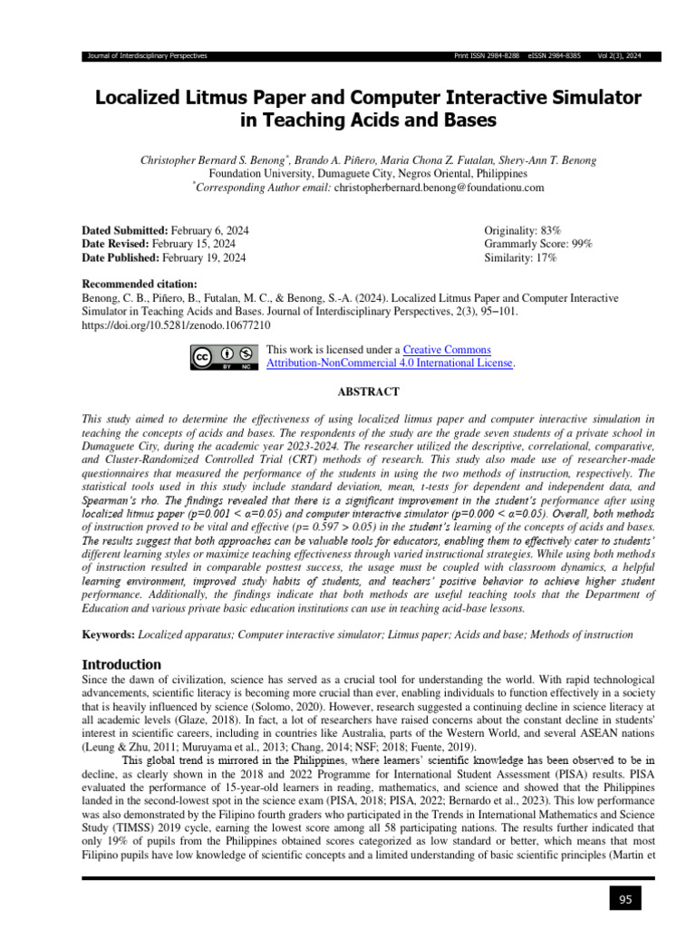 Localized Litmus Paper and Computer Interactive Simulator in Teaching ...