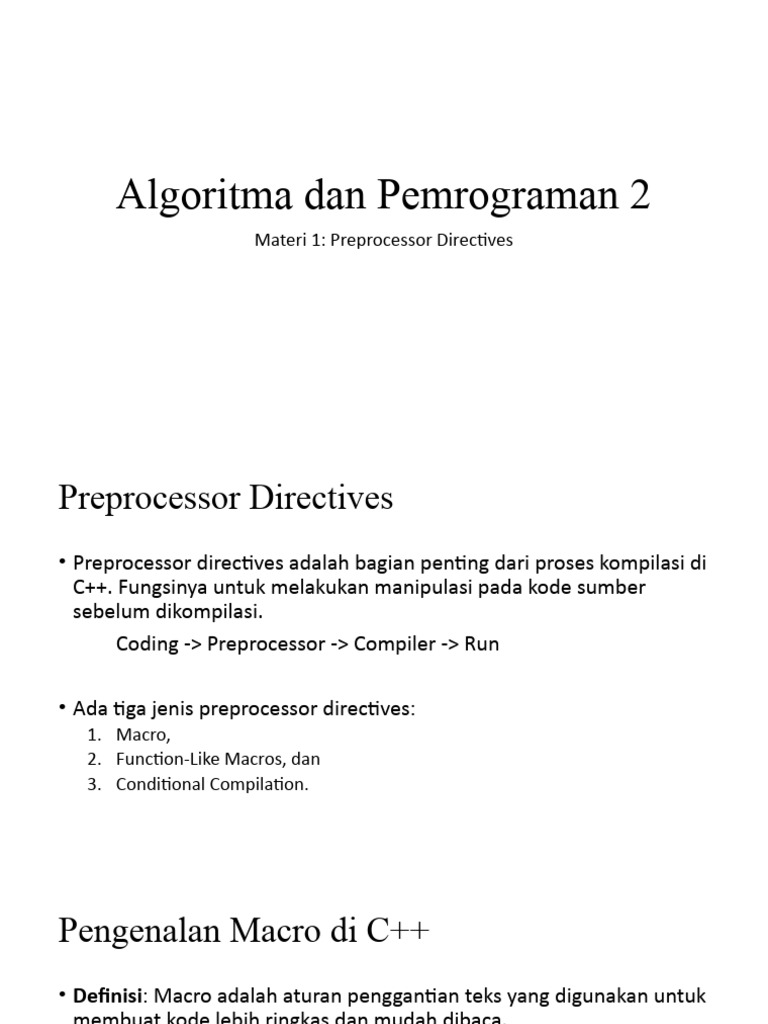 Materi 1 Preprocessor Directives | PDF