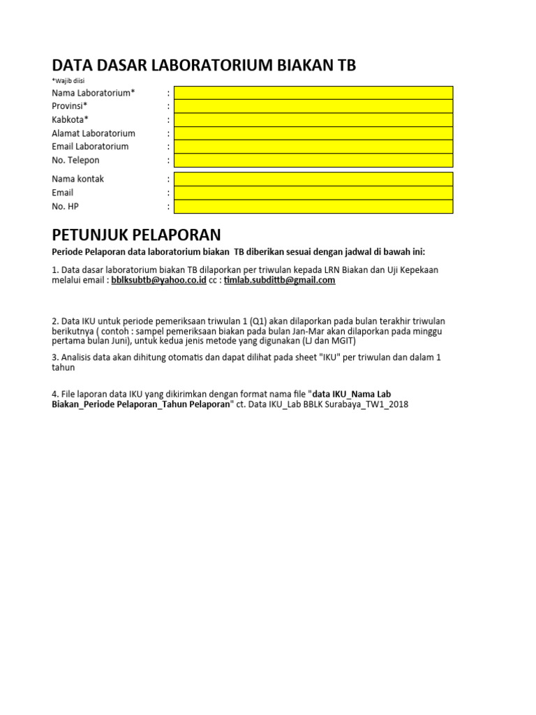 UPDATE - Laporan IKU Lab Biakan TB | PDF