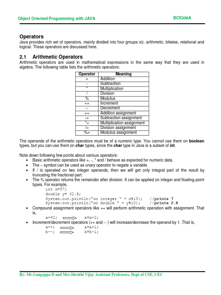 Java 2 | PDF | Control Flow | Arithmetic