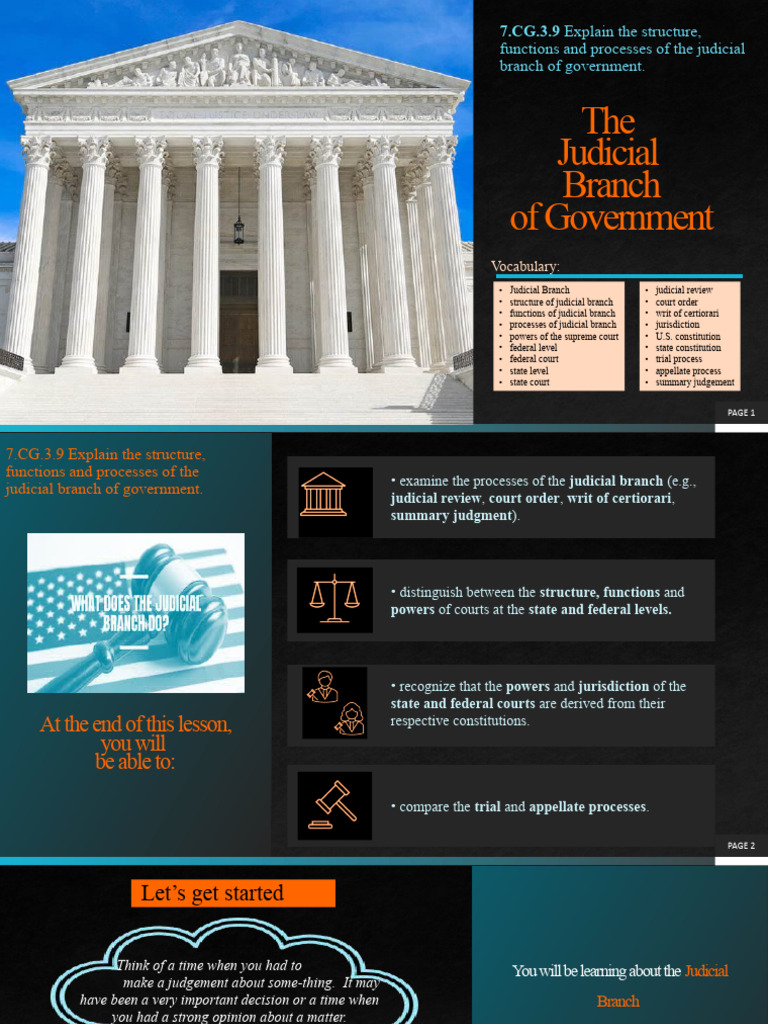SS.7.CG.3.9 Attachment a-+Judicial+Branch Slideshow | PDF | Supreme ...