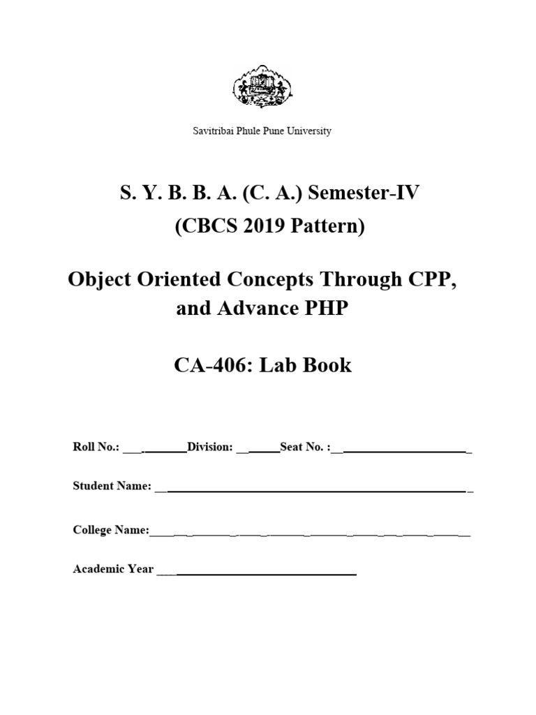 SYBBA CA Sem IV Labbook | PDF | Object Oriented Programming | Programming