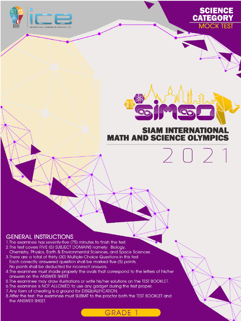 SIMSO Science Mock P1 | PDF | Earth | Sun
