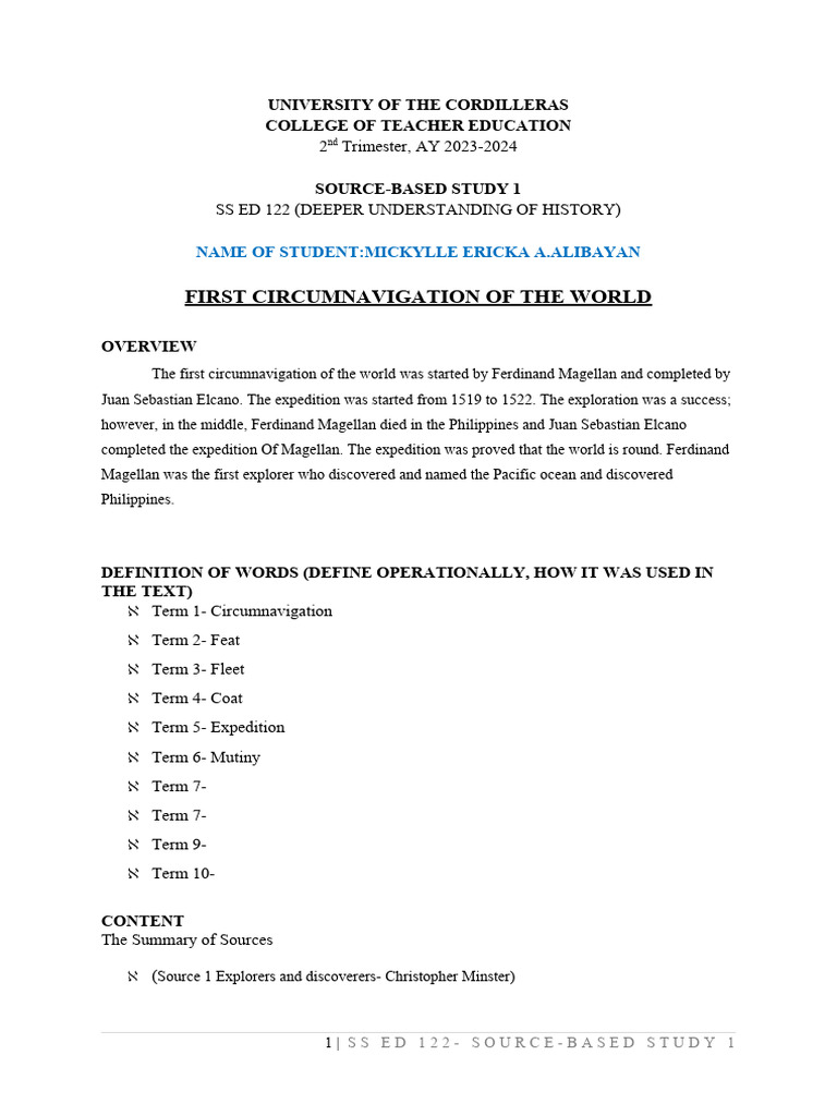 First Circumnavigation | PDF | Age Of Discovery | Exploration
