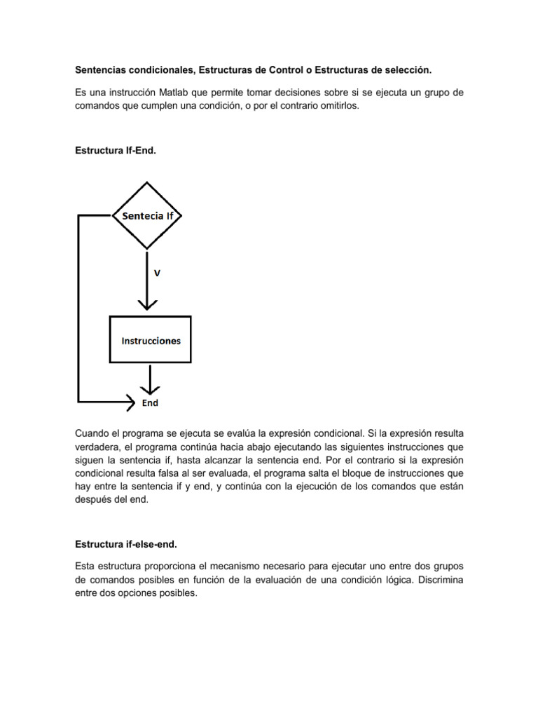 Estructuras de Control en Matlab | PDF | Flujo de control | Matemáticas ...