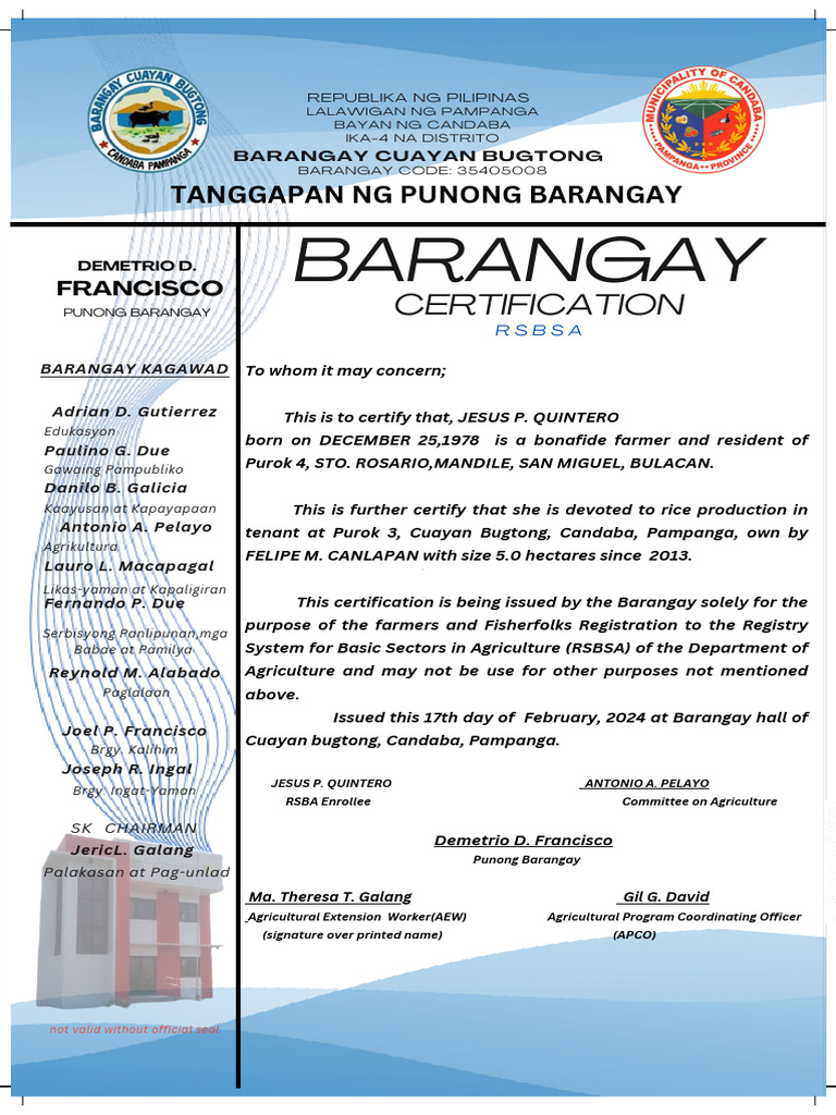 Certificate Tagalog - PDF (8.5 X 13 In) | PDF | Philippines
