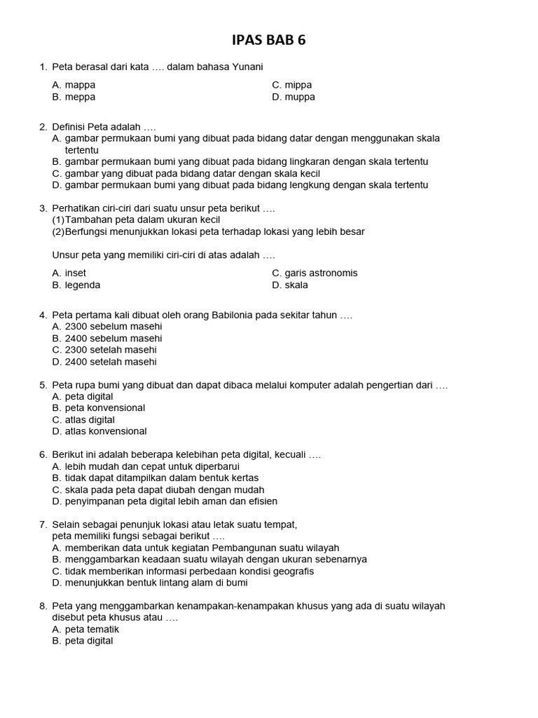 Unsur dan Jenis Peta dalam IPAS | PDF
