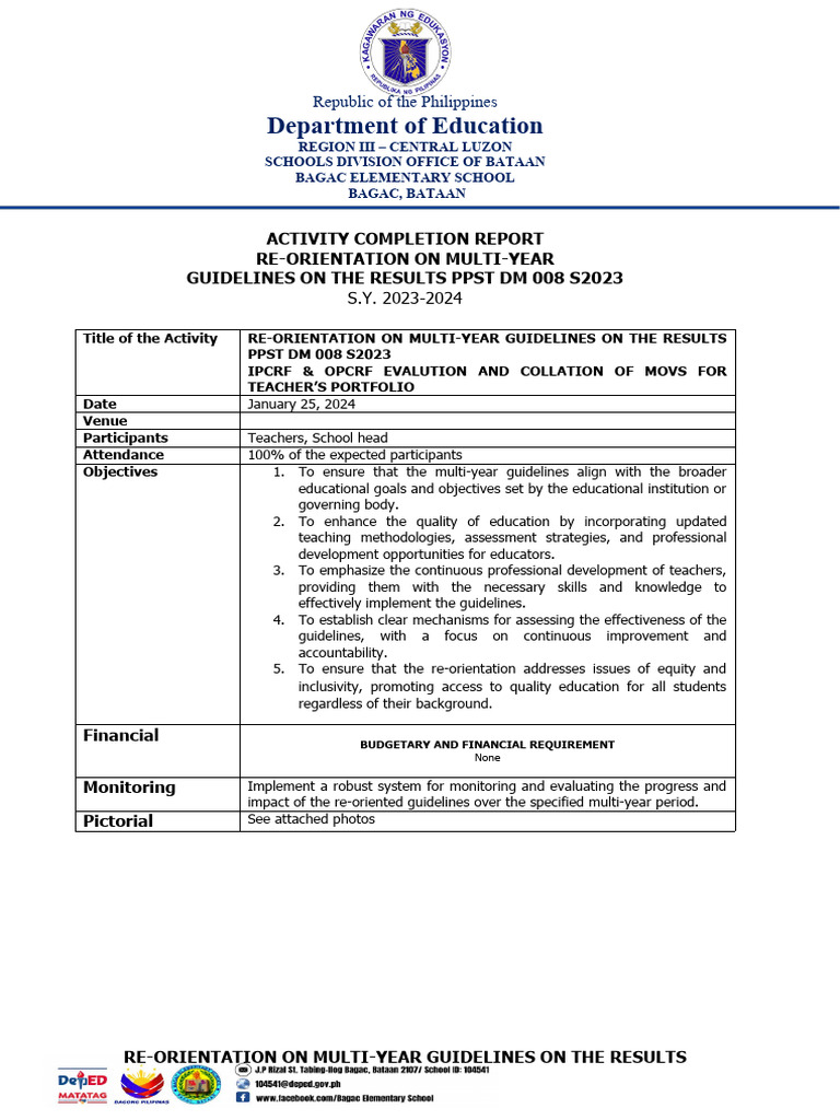 ACR IPCRF OPCRF EvaluationCollation of MOVs | PDF | Evaluation