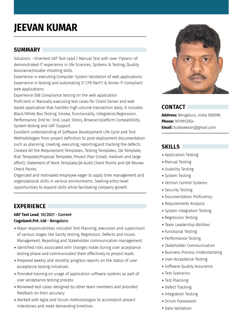 Jeevan Kumar Resume | PDF | Software Testing | Scrum (Software Development)