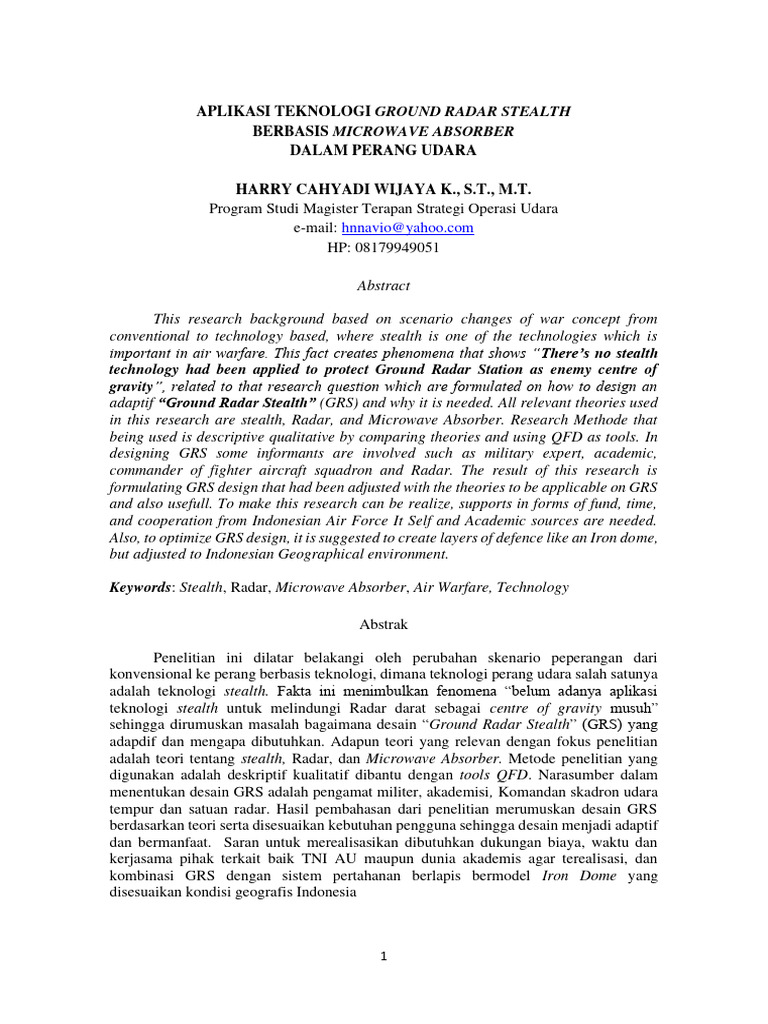 Teknologi GRS untuk Perang Udara | PDF | Microwave Technology | Wireless
