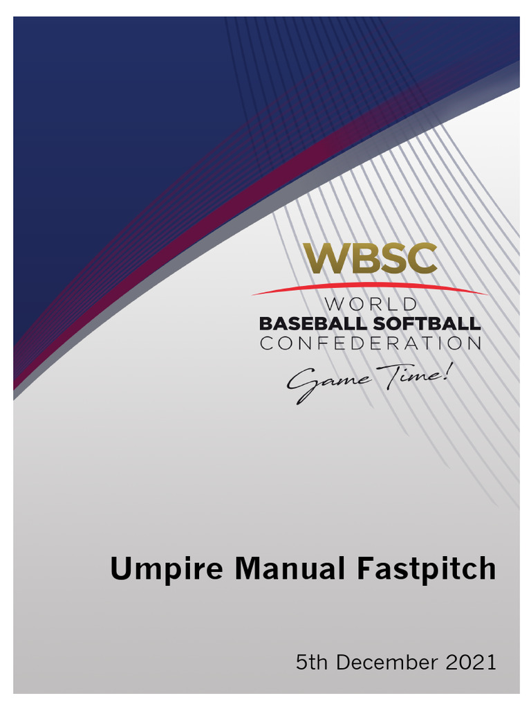WBSC UmpireManual | PDF | Baseball Field | Pitcher