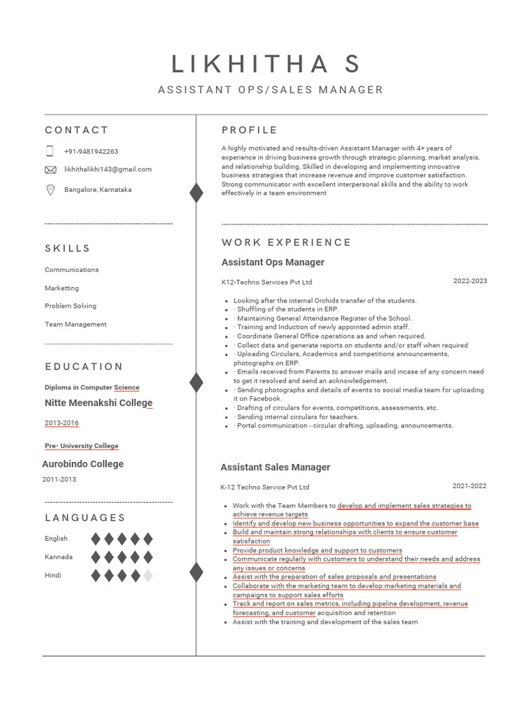 Likhitha Resume 00 | PDF