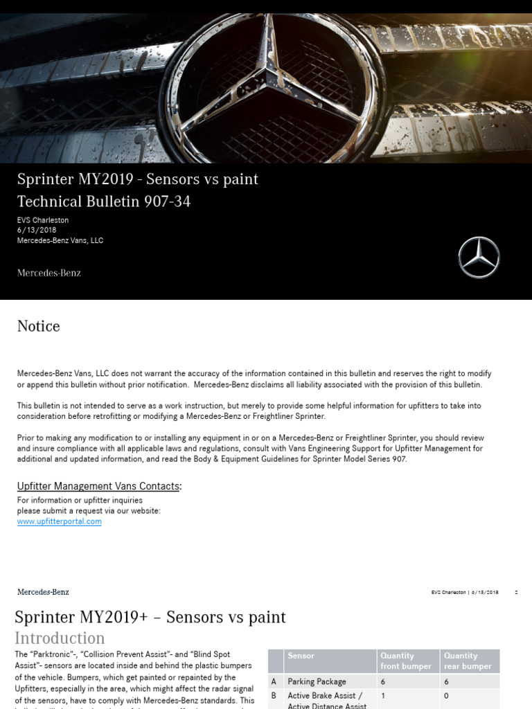 Sprinter Painting Over Sensors | PDF | Mercedes Benz Sprinter | Motor ...