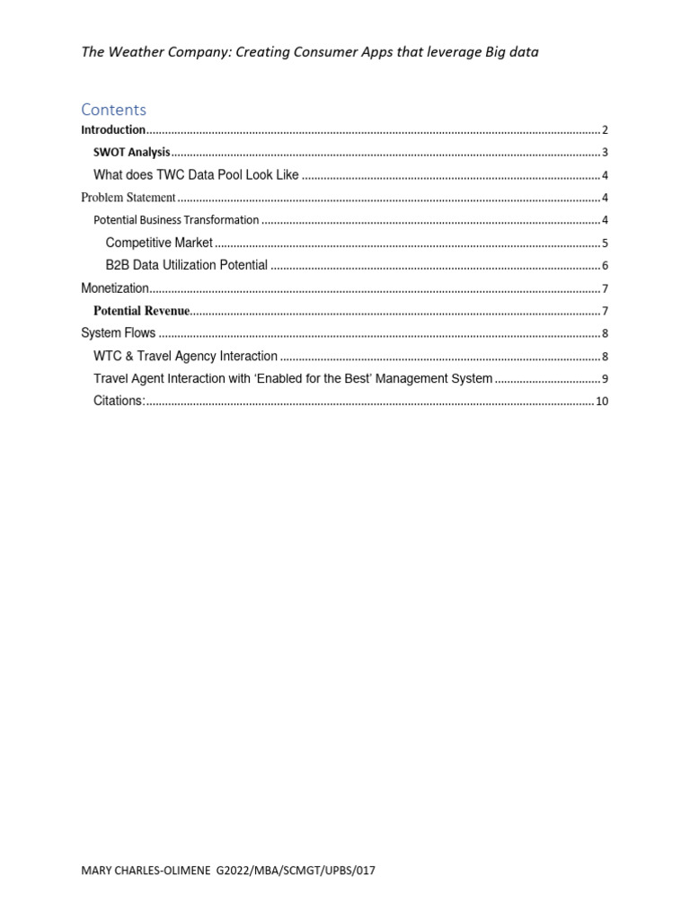 The Weather Company (TWC) Analyzing Business Opportunities That ...