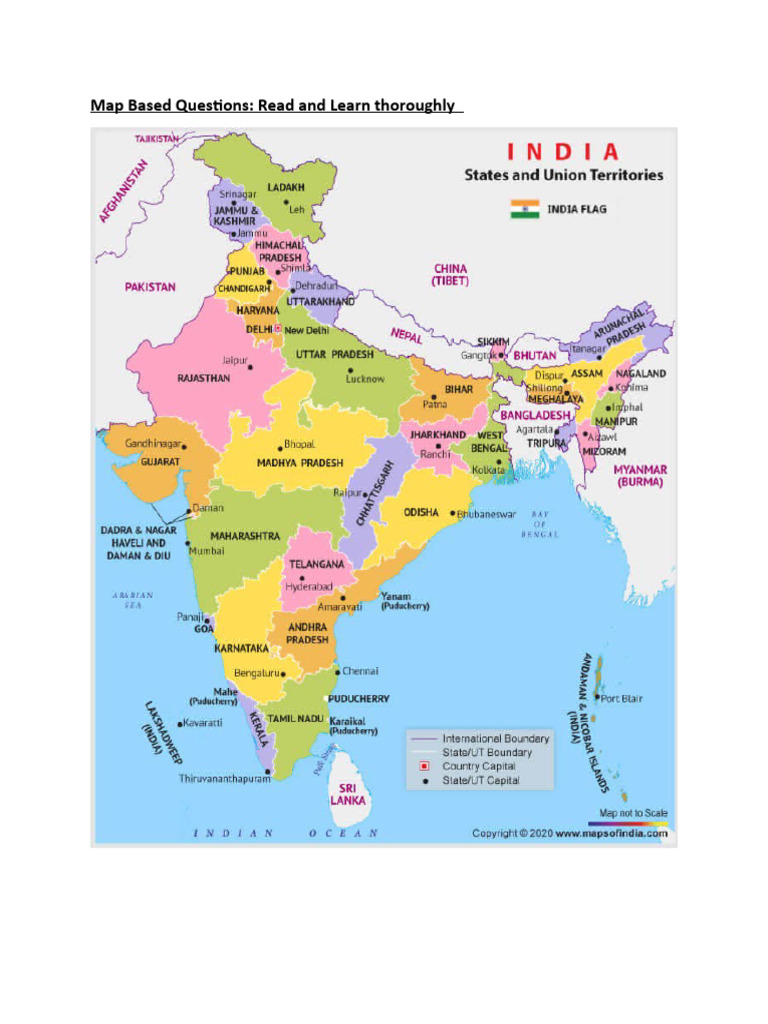 Map Based Question 2023 Cls 12 | PDF | Indian National Congress | Government Of India