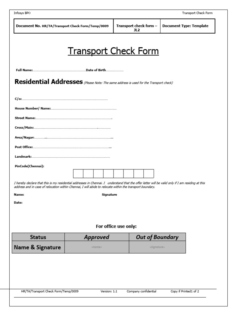 Transport Check Form - JL2 | PDF | Intellectual Property Law | Freedom ...