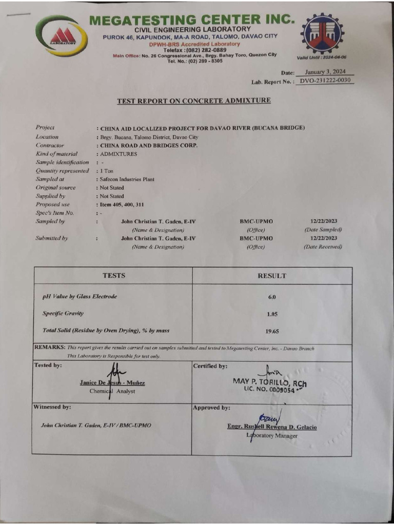Raw Materials Quality Test | PDF