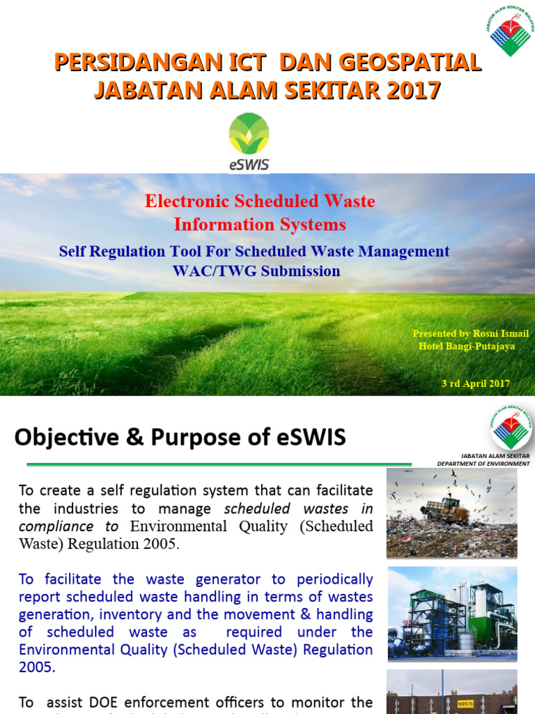 PersidanganIT GIS ESWIS 3Apr2017Final | PDF | Waste | Waste Management
