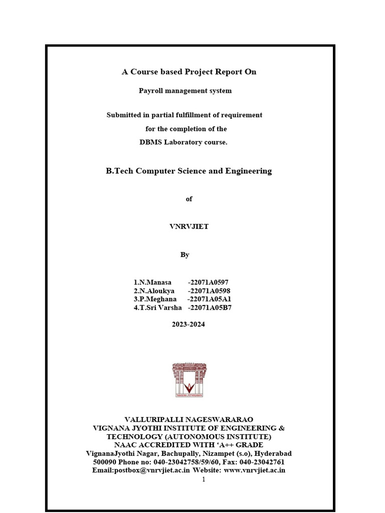 DBMS Project: Payroll System | PDF | Computer Security | Security