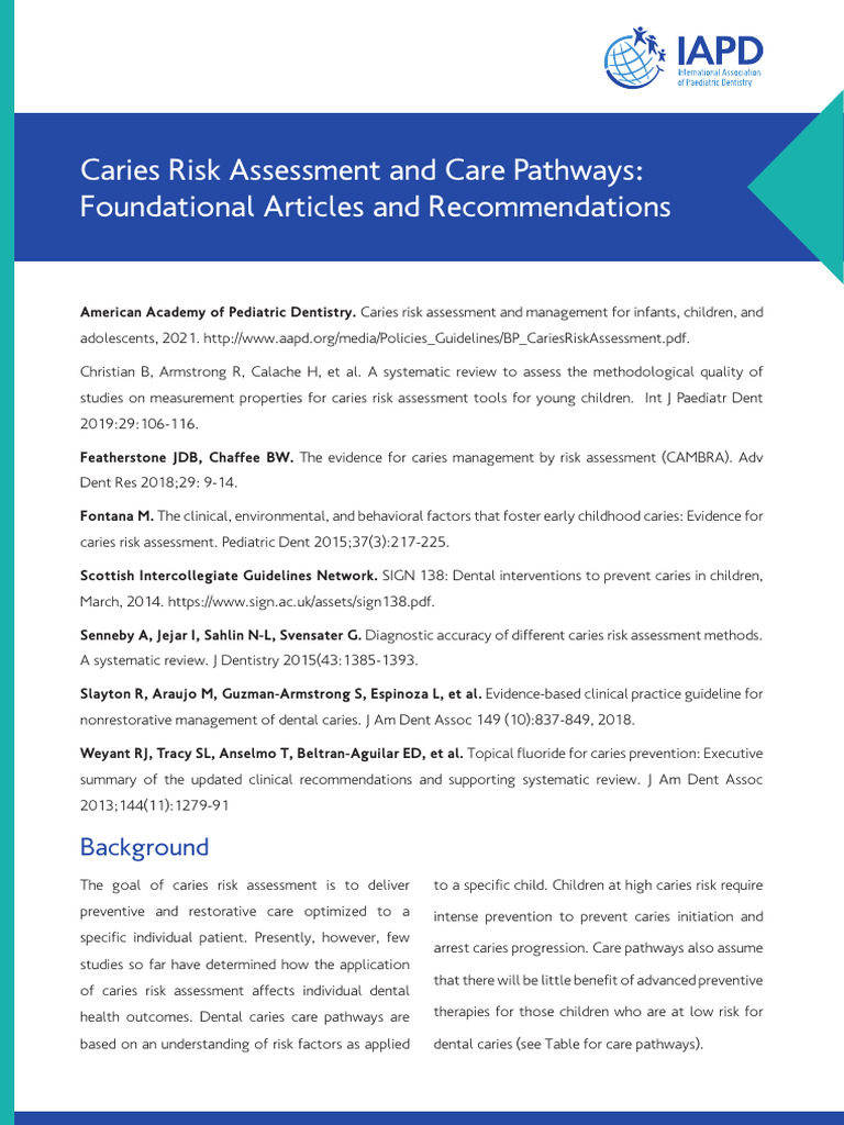 2022 - 13 - Caries Risk Assessment and Care Pathways | Download Free ...