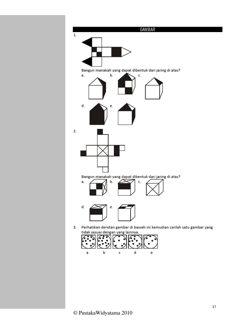 Latihan Gambar Spasial 50 Soal | PDF