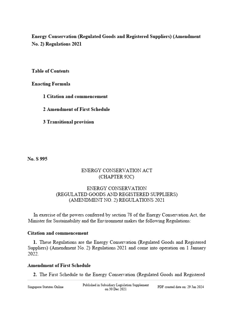 Energy Conservation (Regulated Goods and Registere | PDF | Government ...