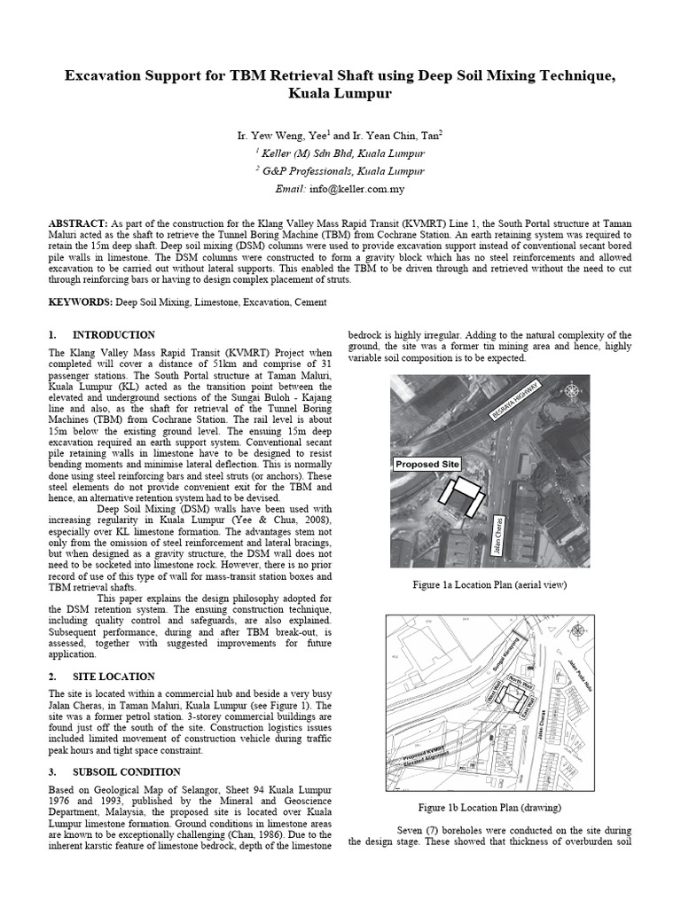Excavation Support For TBM Retrieval Shaft Using Deep Soil Mixing ...
