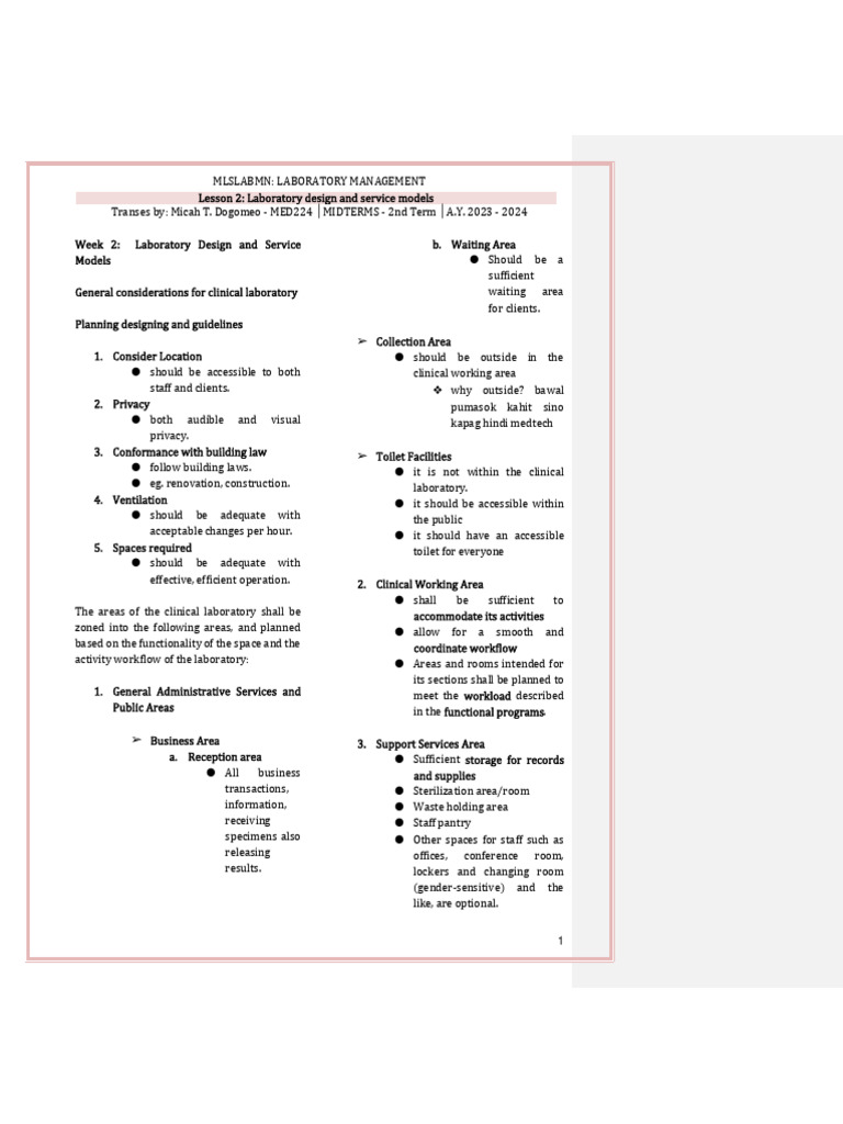 Laboratory Design & Service Models Guide | PDF | Serology | Medical ...