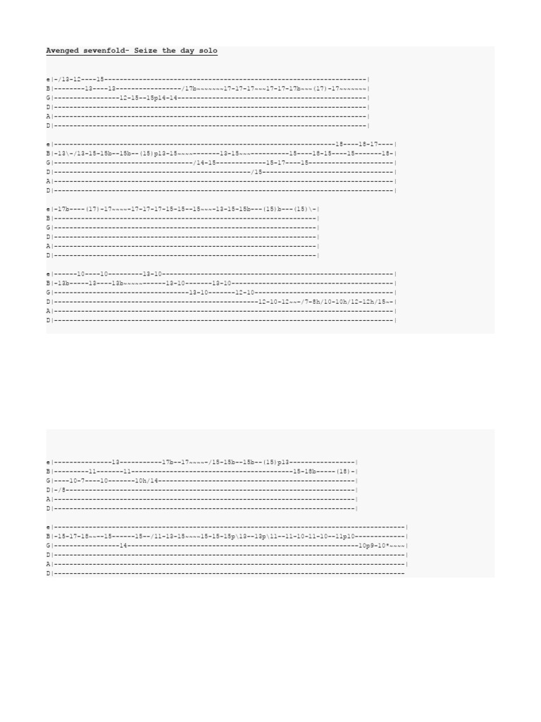 Seize The Day Solo | PDF