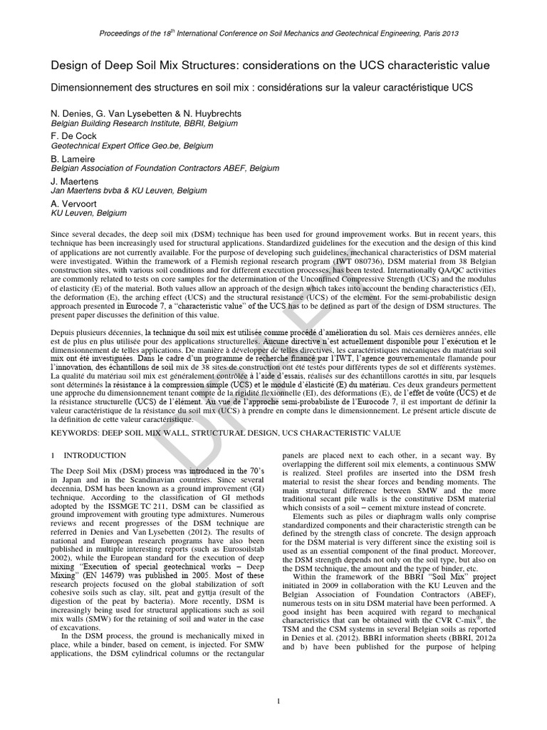 2013 ICSMGE Design of Deep Soil Mixing | PDF | Normal Distribution ...