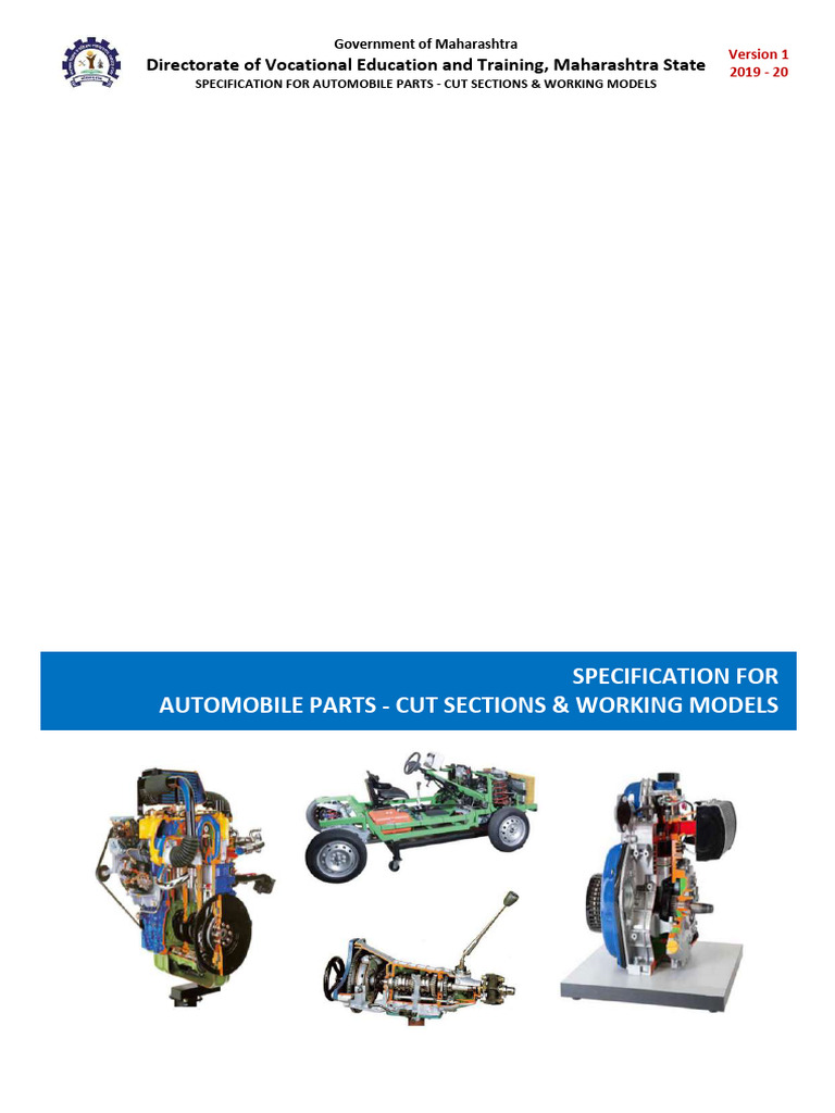 Automobile Parts Cut Sections Working Models Ver1 2019 - Compressed | PDF