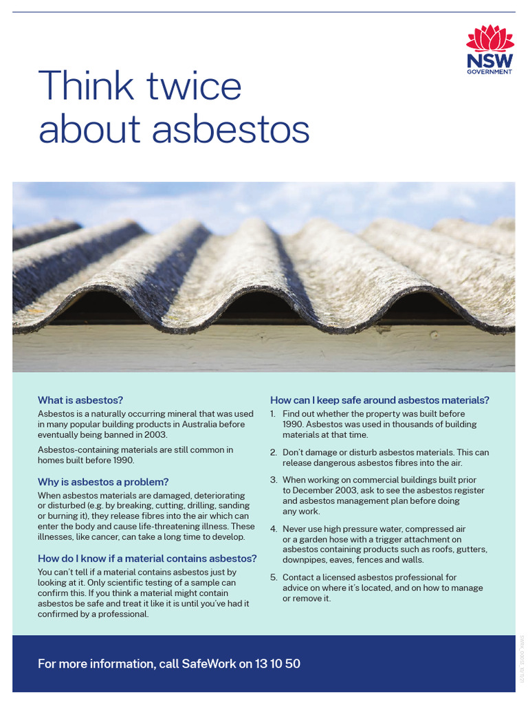 Asbestos Fact Sheet Think Twice About Asbestos English | PDF | Asbestos ...
