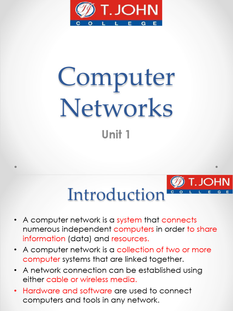 Computer Networks Unit 1 | Download Free PDF | Computer Network | Transmission Medium