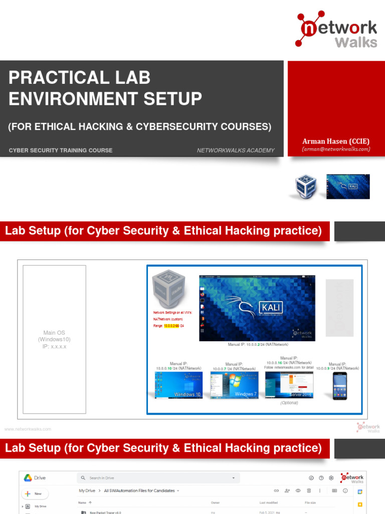 1 2 Lab Setup Virtualbox And Kali Linux V1 Pdf Virtual Machine