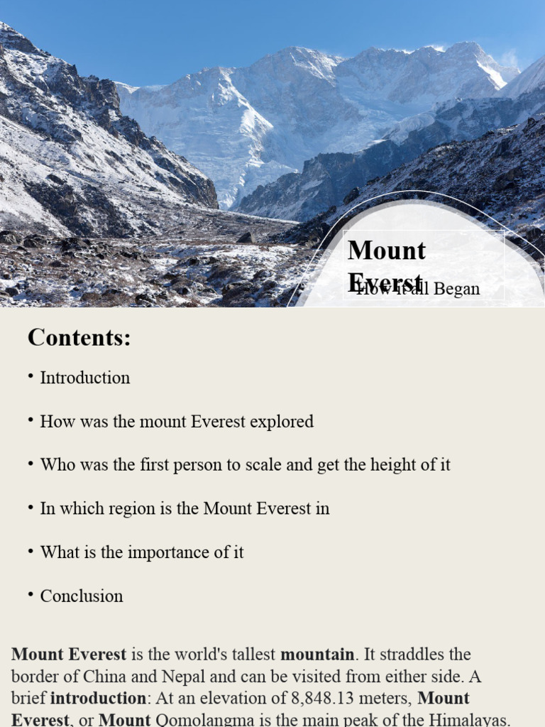 Mount Everst | PDF | Mount Everest | Mountains