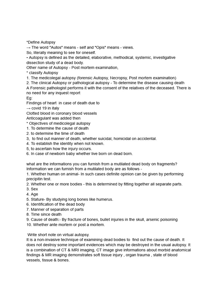 Autopsy 3 | PDF | Autopsy | Death