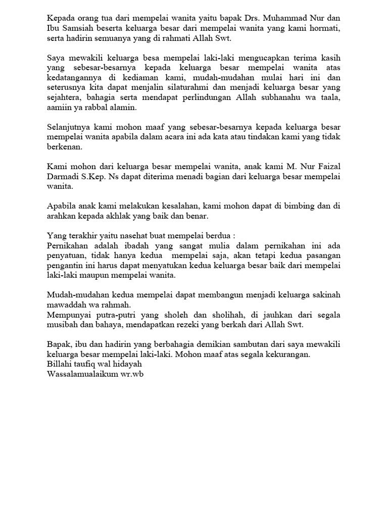Sambutan Penerimaan Tamu | PDF