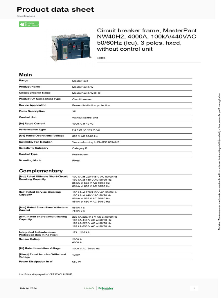 Schneider Electric - MasterPact-NW - 48093 | PDF | Electrical ...