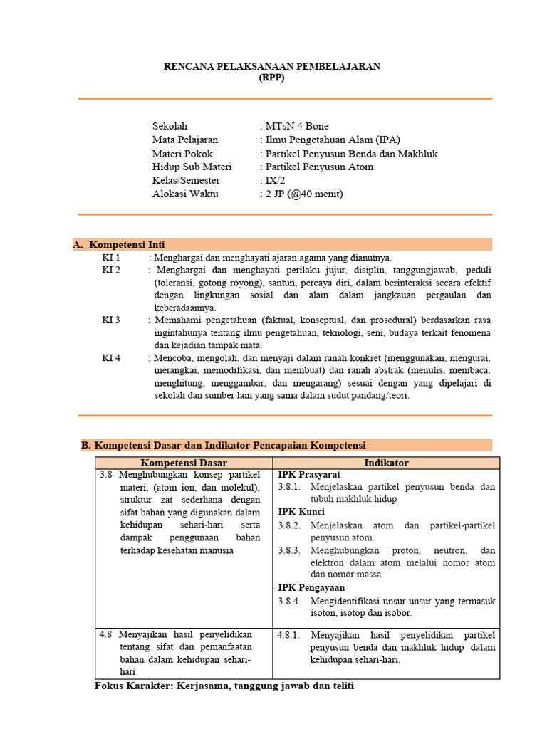 Partikel Penyusun Atom dalam IPA | PDF | Sains & Matematika | Teknologi ...