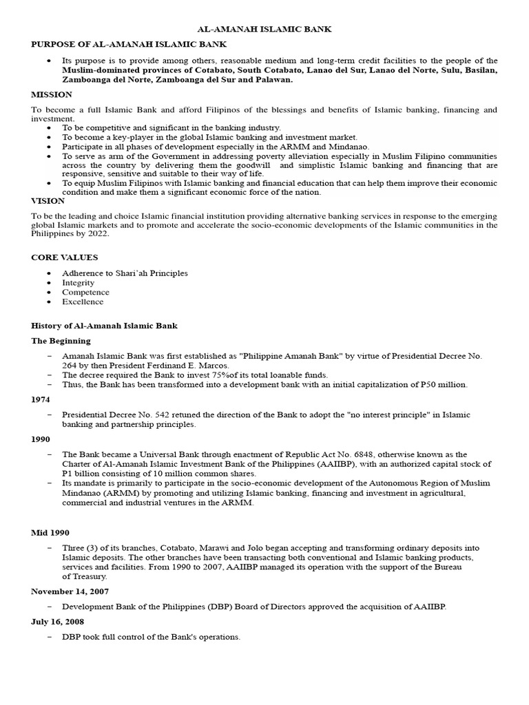 Al Amanah Islamic Bank | PDF
