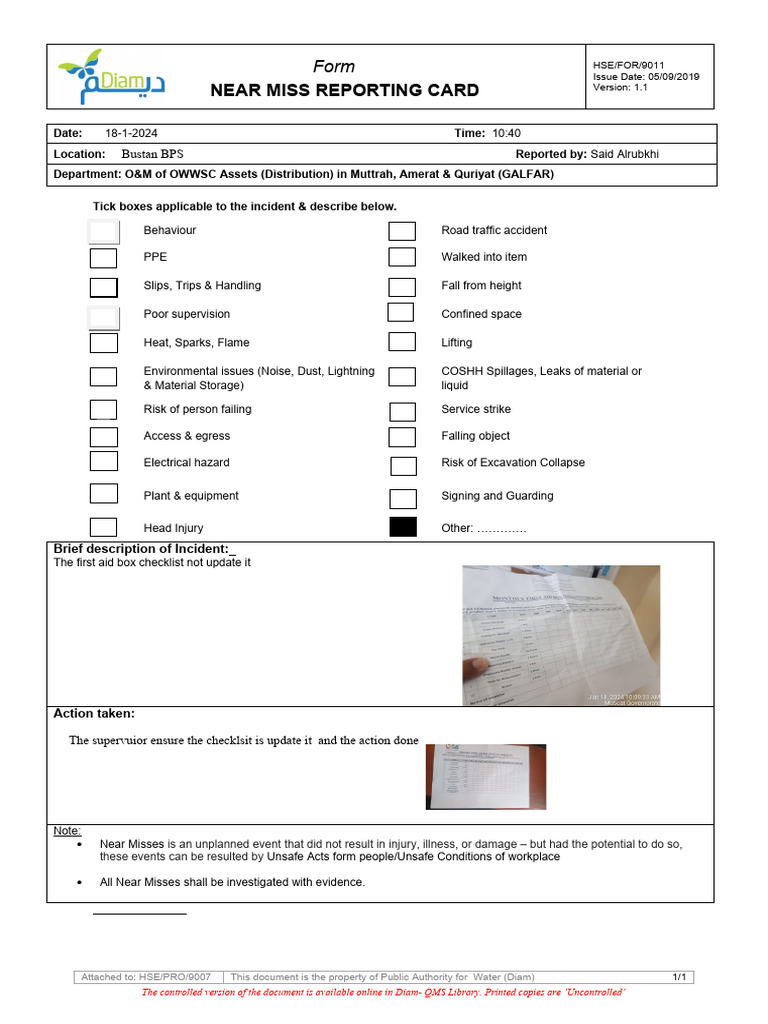 Near Miss Reporting January 3 | PDF