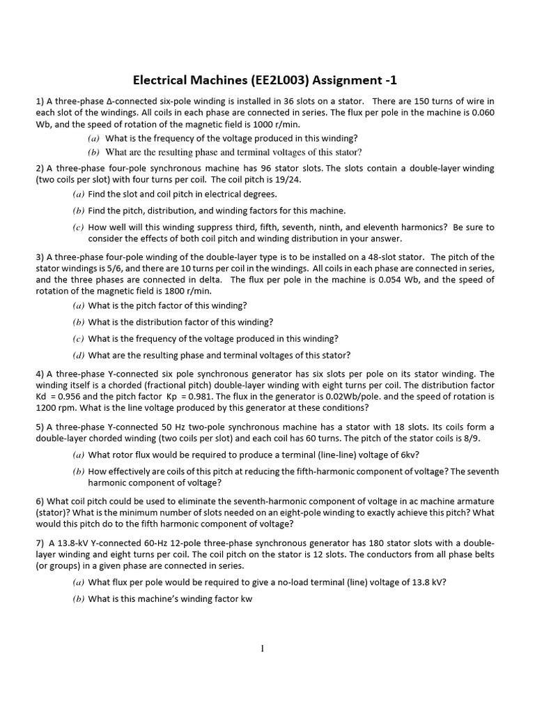 Emassignment 1 | Download Free PDF | Electric Motor | Electric Generator