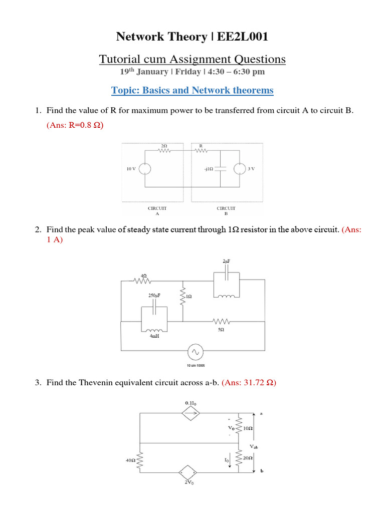 NT Tutorial 1 | PDF | Electrical Network | Electric Power