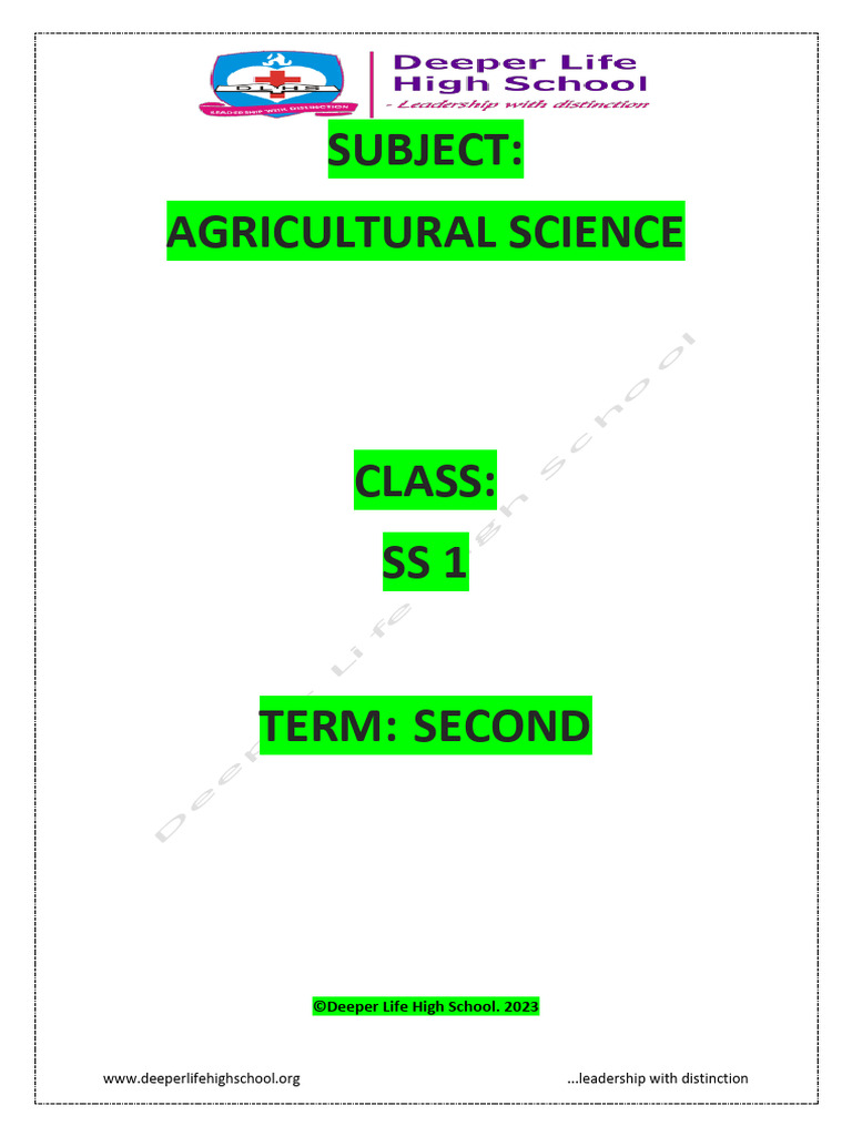 SS 1 Agric Science 2ND Term E-Note | PDF | Soil | Rock (Geology)