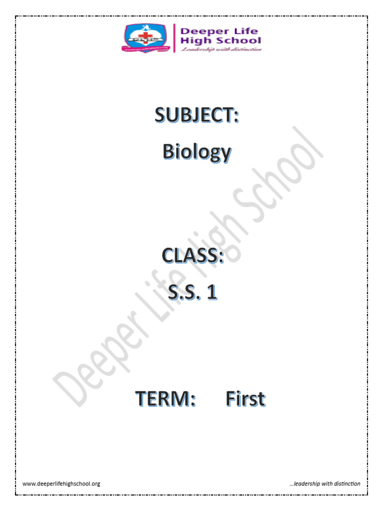 BIOLOGY SS1 IST TERM E-NOTES (Reviewed) | PDF | Experiment | Cell (Biology)