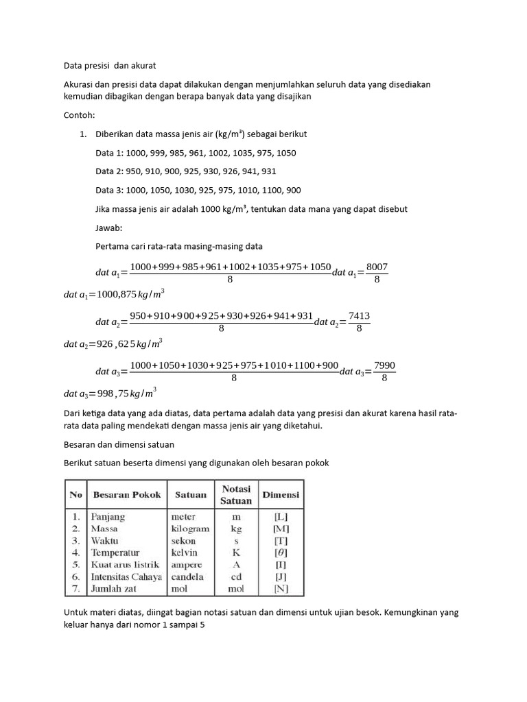 Besaran Dan Dimensi Satuan | PDF