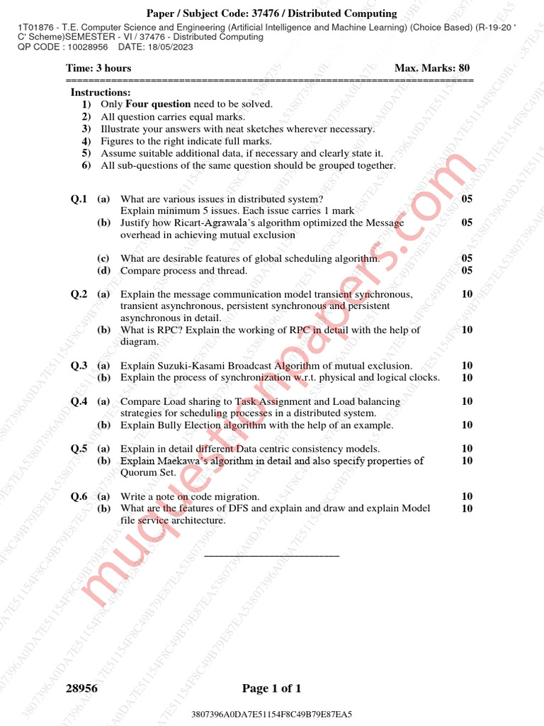 Be - Computer Engineering Ai, DS, ML - Semester 6 - 2023 - May ...
