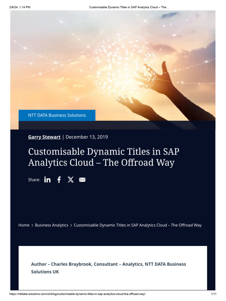 Dynamic Titles in SAP Analytics Cloud | PDF | Analytics | Information Technology