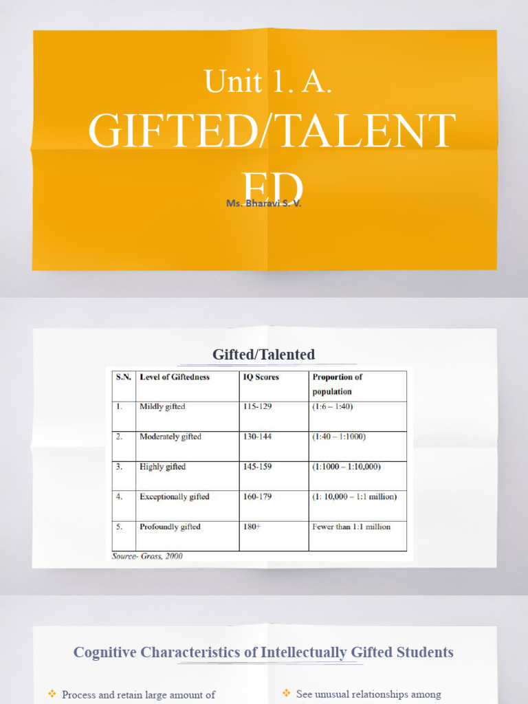 Unit 1.A Gifted or Talented | PDF | Intellectual Giftedness | Gifted ...
